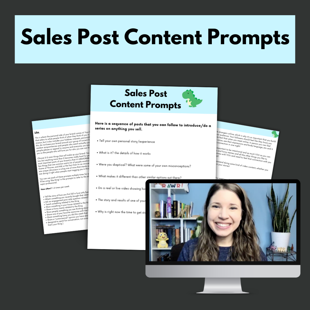Sales Post Content Prompts – Megan Brewster's DINOmite Shop